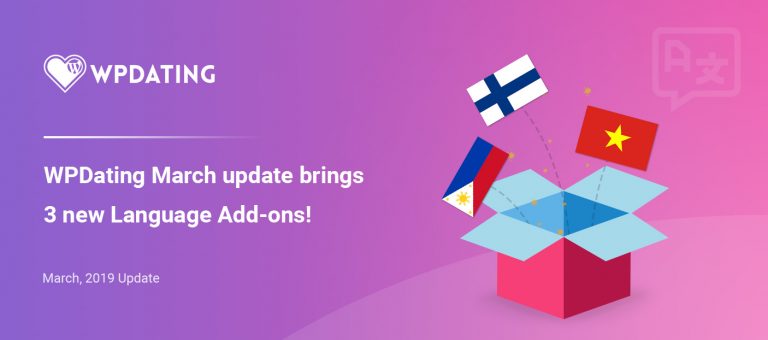 WPDating March update brings 3 new Language Add-ons!