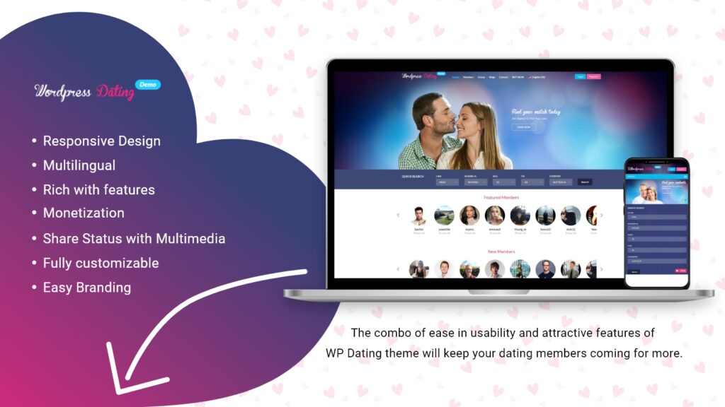 Premium WordPress Dating Theme - WP Dating theme